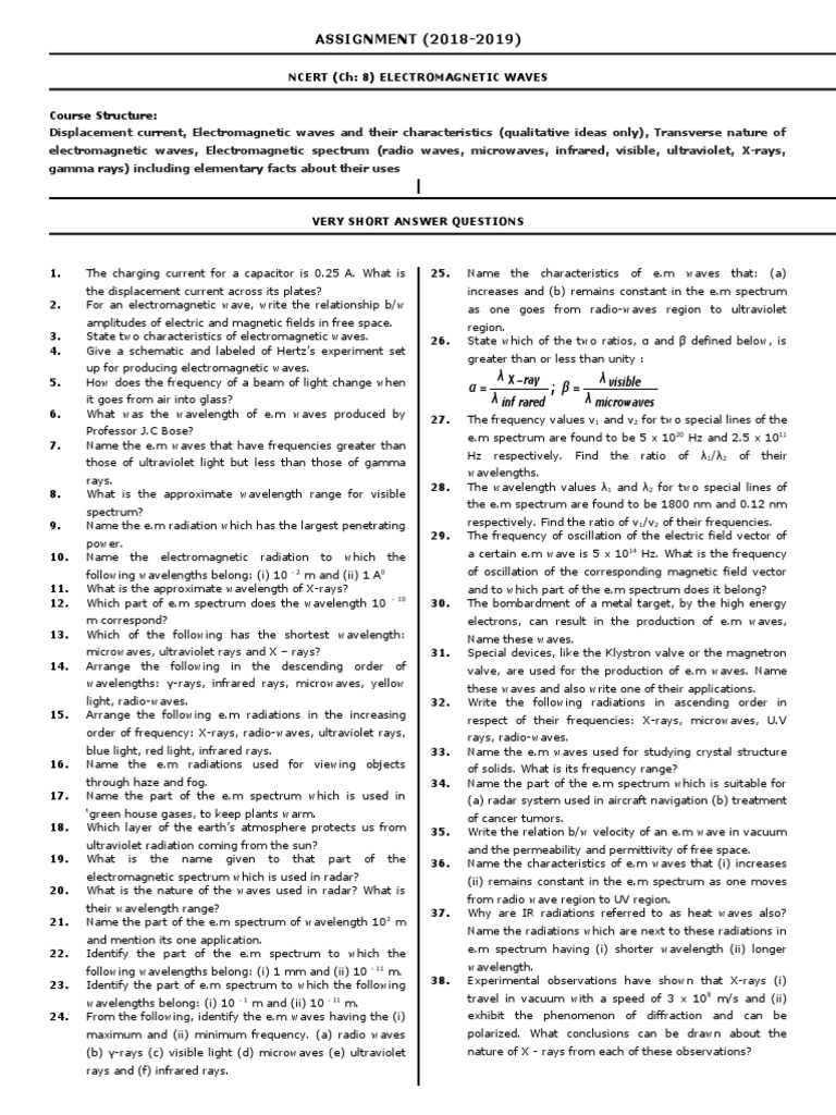 Ncert - 8 | PDF | Electromagnetic Spectrum | Electromagnetic Radiation