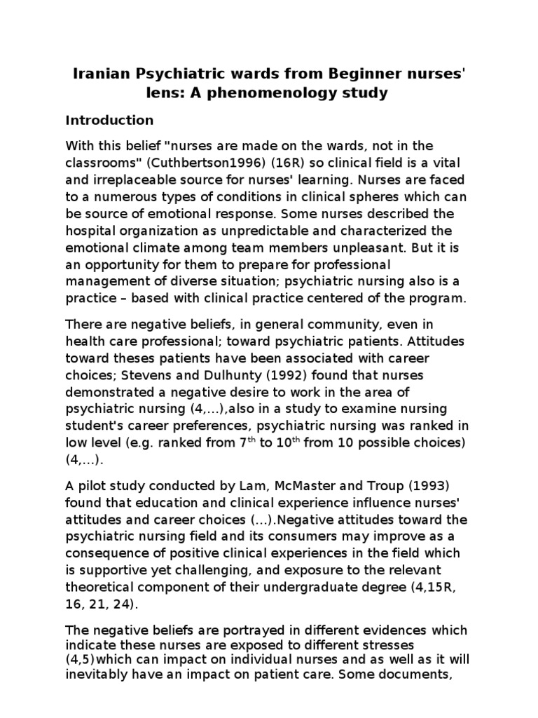 First Day in Psychiatric Wards - 1 | PDF | Psychiatric And Mental ...