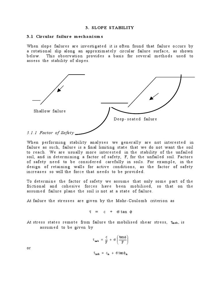 Slope Stability 3.1 Circular Failure Mec H A Ni S M S | PDF ...