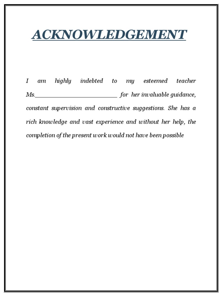 Acknowledgement | PDF