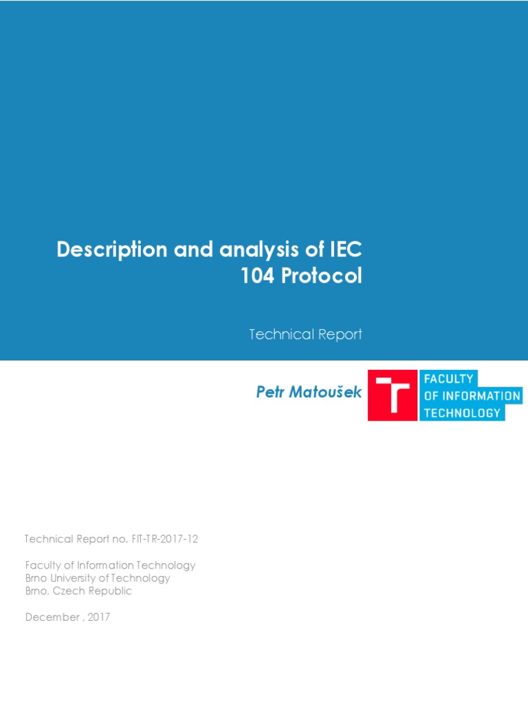 Description and Analysis of IEC 104 Protocol: Petr Matoušek | PDF | Osi Model | Internet ...