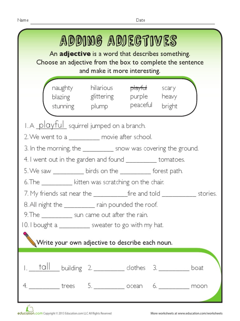 Writing Adjectives Using Adjectives Answers | PDF | Languages ...