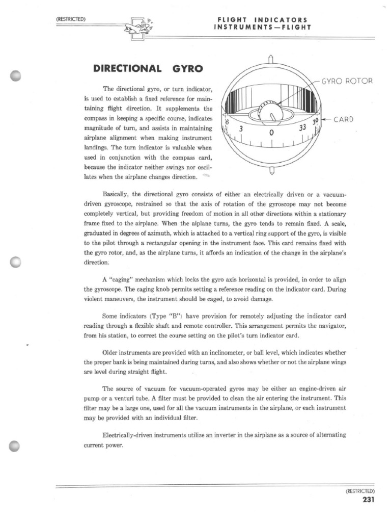 Directional Gyro Indicator Overview | PDF | Gyroscope | Equipment