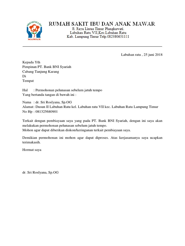 Surat Untuk Bank Bni | PDF