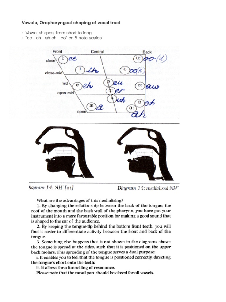 Singing - Week 4 - Oropharyngeal Shaping of Vocal Tract | PDF
