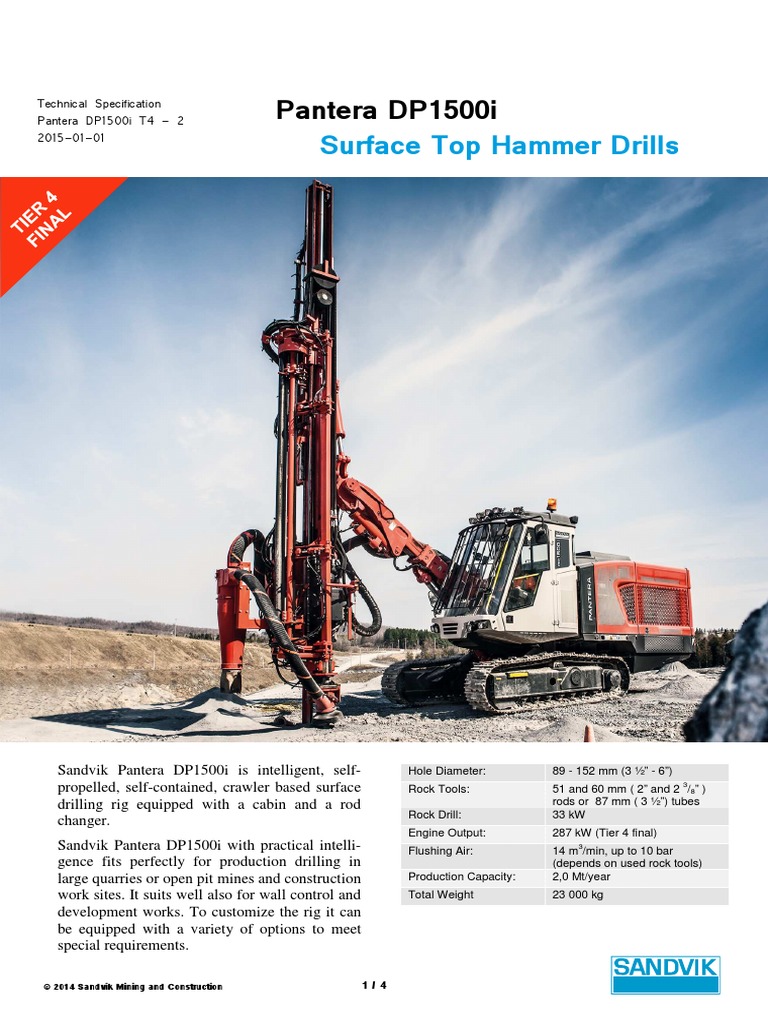Spec Pantera Dp1500i t4 2 Web | PDF | Drilling Rig | Drill