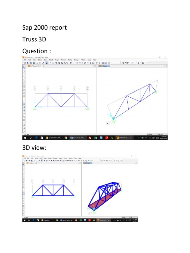 Sap 2000 Report Truss 3D | PDF
