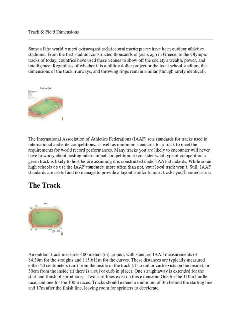 The Dimensions of Track & Field: A Comprehensive Breakdown of IAAF ...