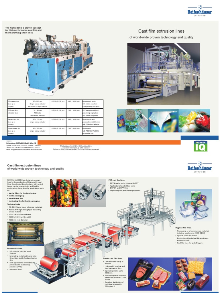 Cast Film Lines Reifenhauser | PDF | Extrusion | Industrial Processes