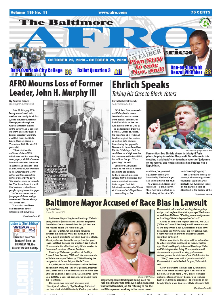 Baltimore Afro-American Newspaper, October 23, 2010 | Debit Card | Fee