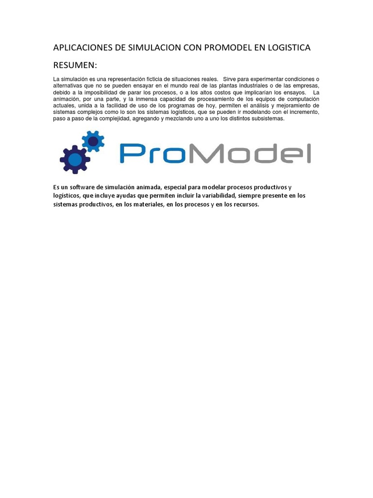 Simulación Logística con ProModel | PDF