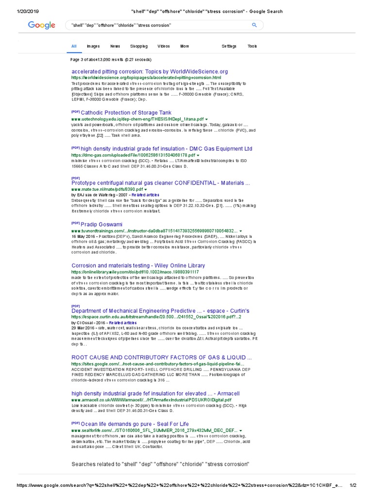 Shell Dep Offshore Chloride Stress Corrosion - Google Search | PDF ...