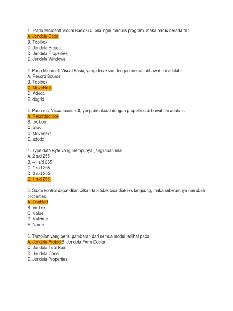 Panduan Dasar Microsoft Visual Basic 6.0 | PDF