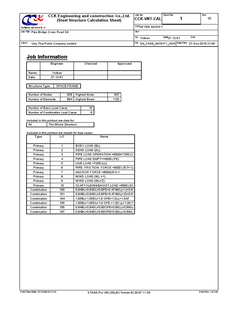 Calsheet s4 Case After Modify | PDF | Structural Load | Engineering