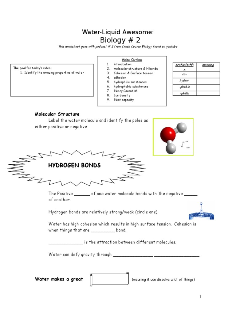 Crash Course - Properties of Water | PDF | Properties Of Water ...