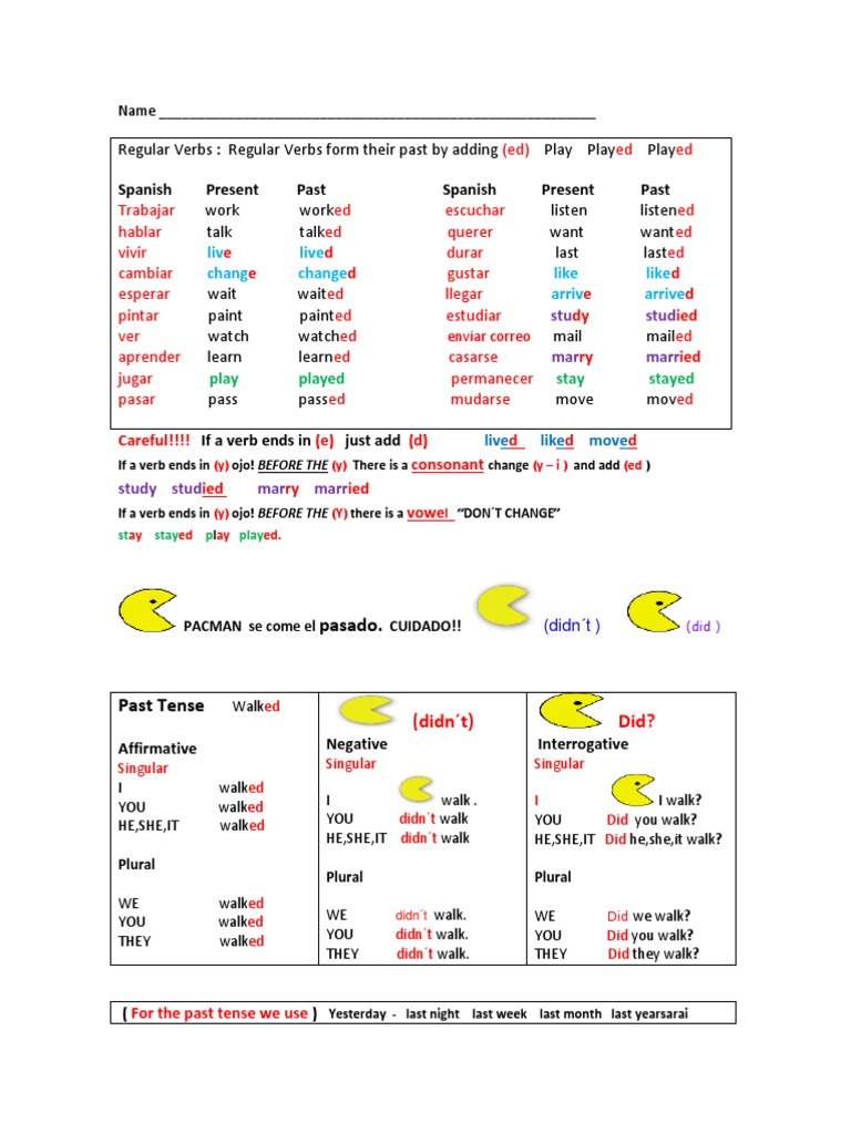 Xochilt and Sarai Past Tense Chart | PDF | Language Mechanics | Linguistic Morphology