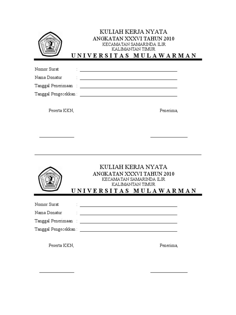 Tanda Terima Proposal | PDF