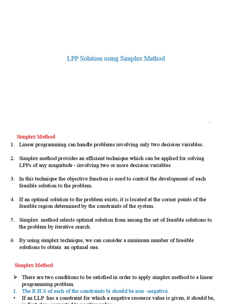 LPP Solution Using Simplex Method | PDF | Mathematical Optimization ... LPP Solution Using Simplex Method | PDF | Mathematical Optimization ...