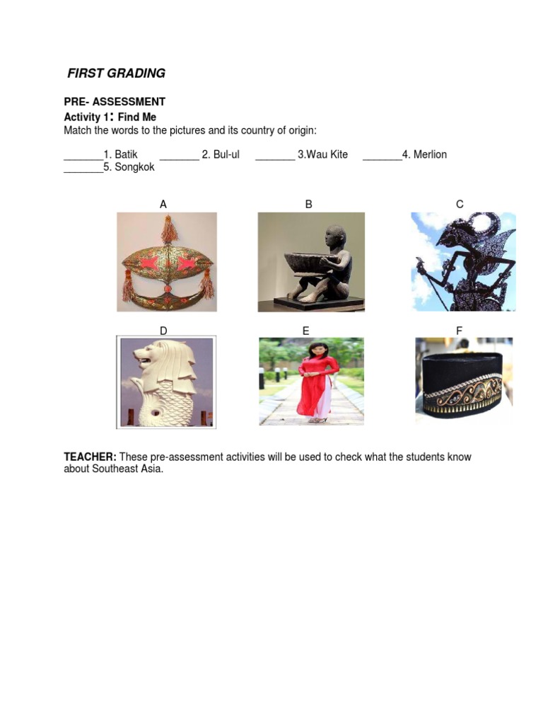 First Grading: Pre-Assessment | Educational Assessment And Evaluation ...