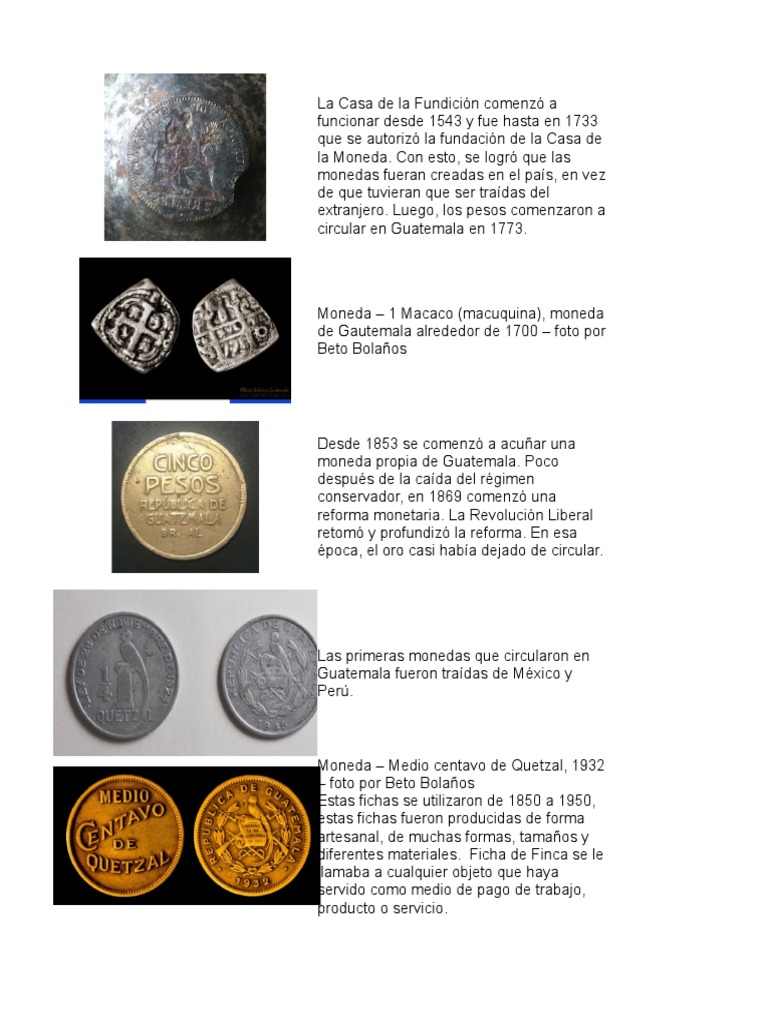 Historia de las Monedas en Guatemala | PDF | Moneda | Mercado de divisas