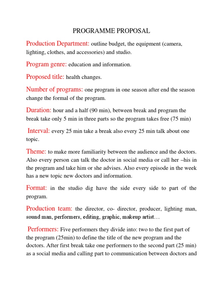 Educational Health Program Proposal | PDF | Art