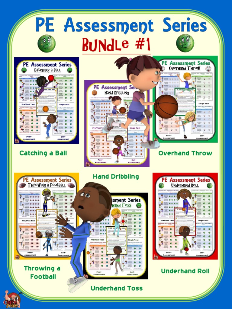 PEAssessment Series Bundle 1 Catching Dribbling Throwing Rolling ...