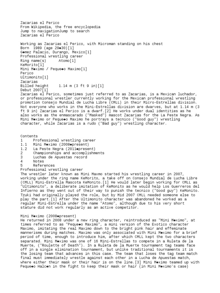 Zacarias El Perico | PDF | Entertainment Events | Professional ...