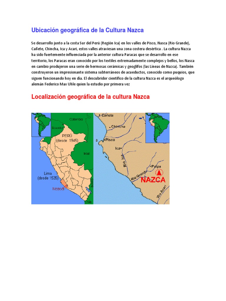 Ubicación Geográfica de La Cultura Nazca | PDF | Cultura (general ...