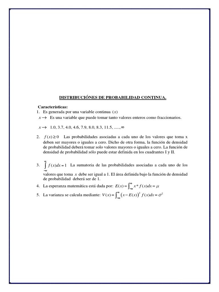 Distribuciones de Probabilidad Continua | PDF | Distribución de ...