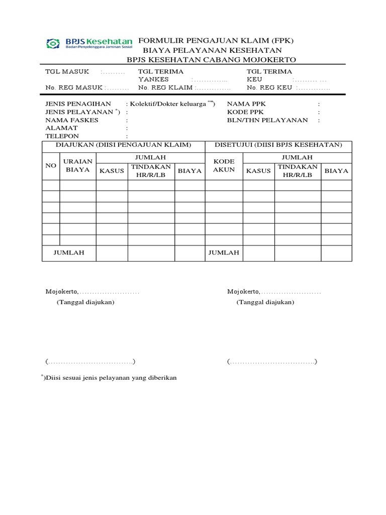 Formulir Pengajuan Klaim | PDF