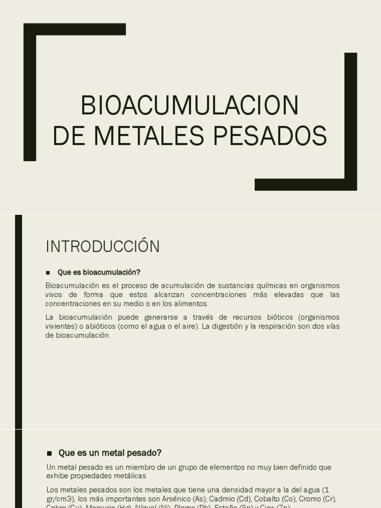 Bioacumulacion | PDF | Rieles | Conjuntos de elementos químicos