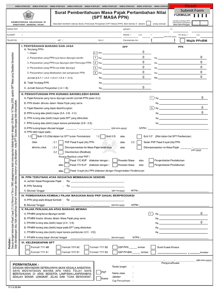 SPT Masa PPN 1111 Isian PDF | PDF