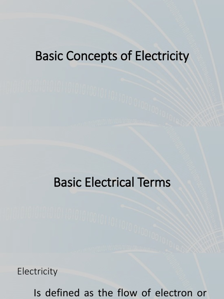 Basic Concepts of Electricity | PDF | Alternating Current | Electric ...