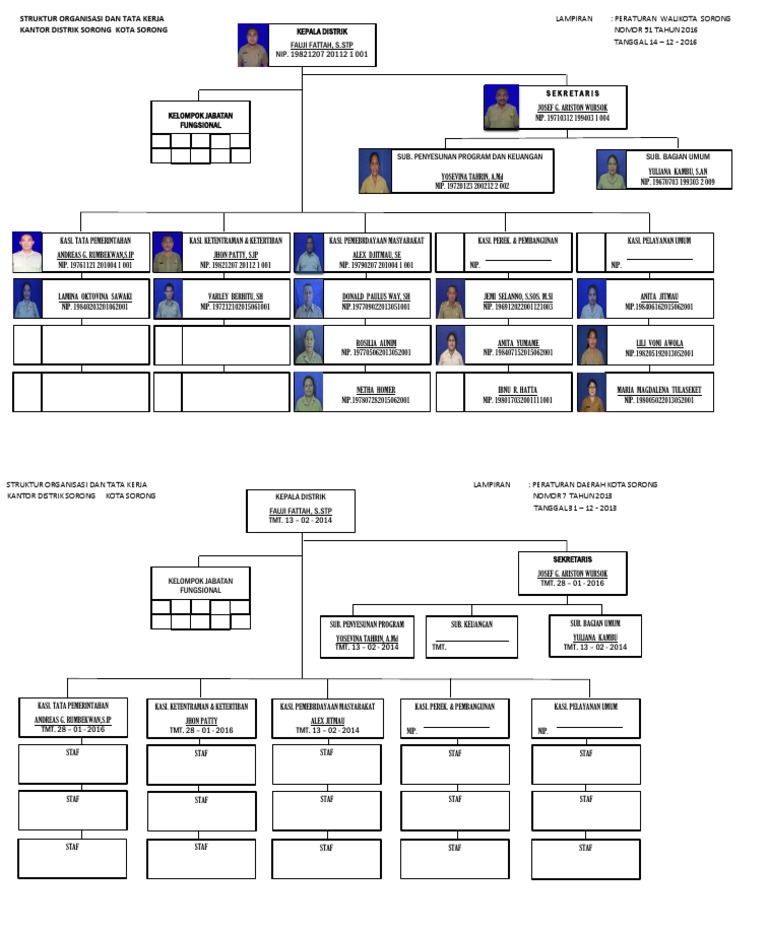 Struktur Organisasi Kantor Distrik Sorong | PDF
