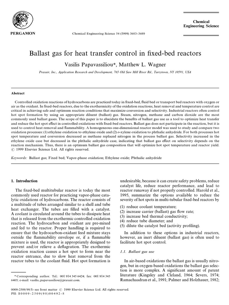Gas Ballast | PDF | Chemical Reactor | Gases