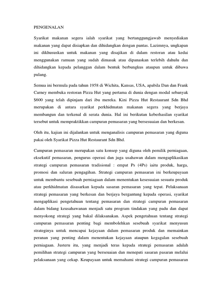 PENGENALAN KK PP Pizza Hut | PDF