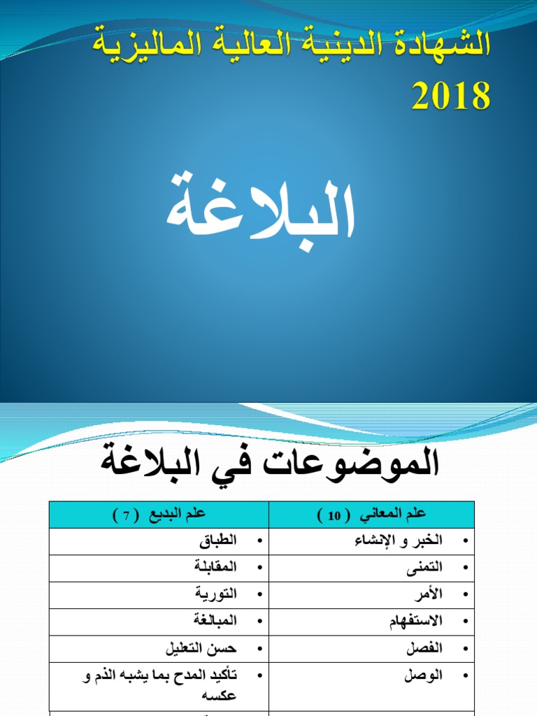Seminar Balaghah STAM 2018 | PDF