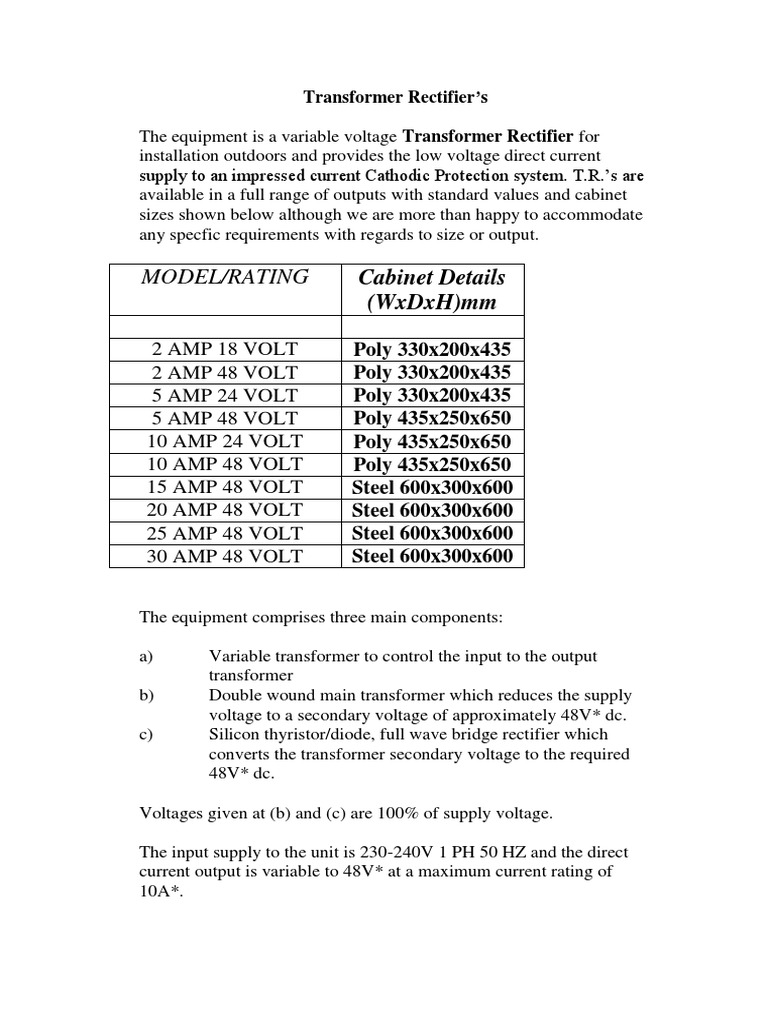 Corrosion Rectifiers | PDF | Rectifier | Transformer