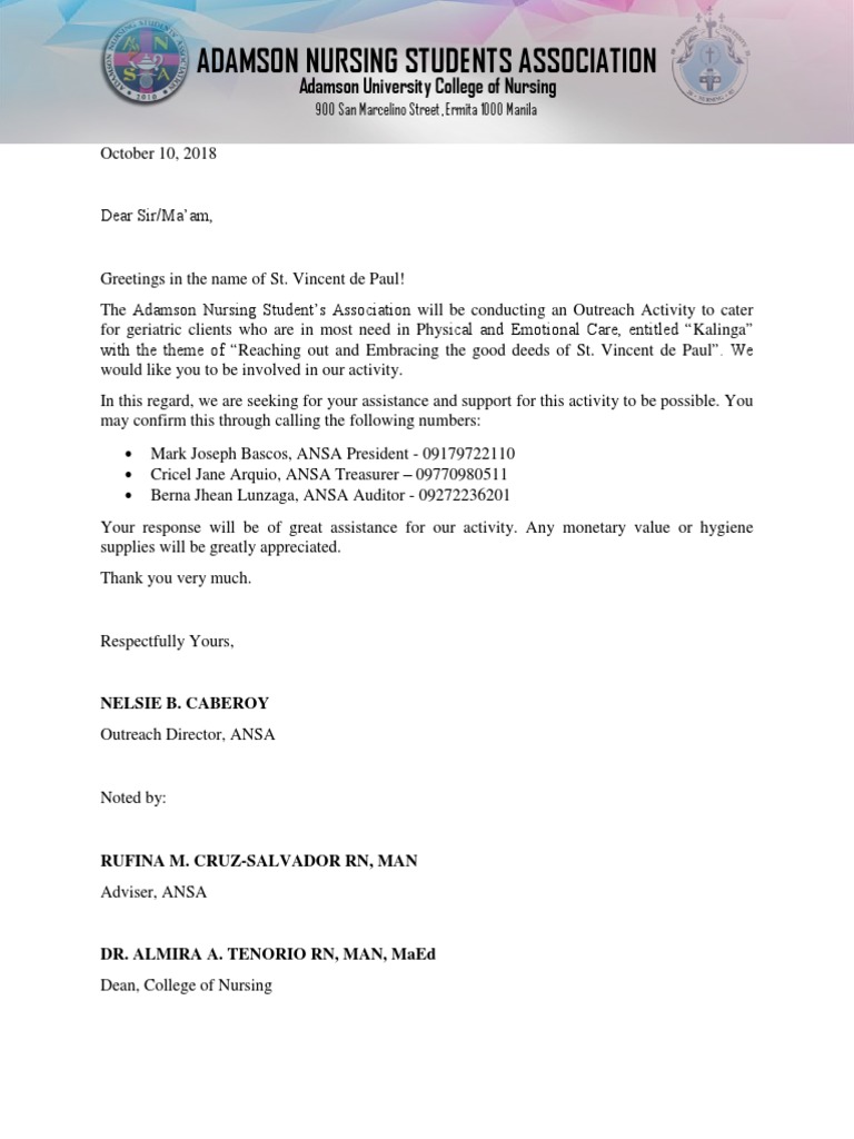 Adamson Nursing Outreach Activity "Kalinga" | PDF