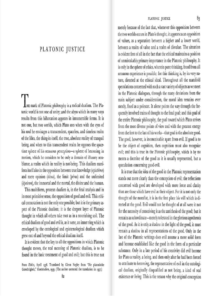 Hans Kelsen - Platonic Justice | PDF