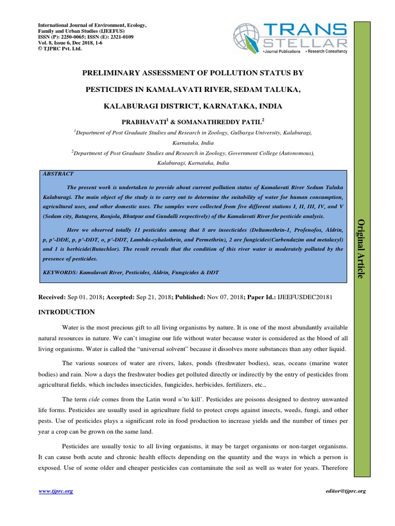 1 Ijeefusdec20181 | PDF | Ddt | Pesticide
