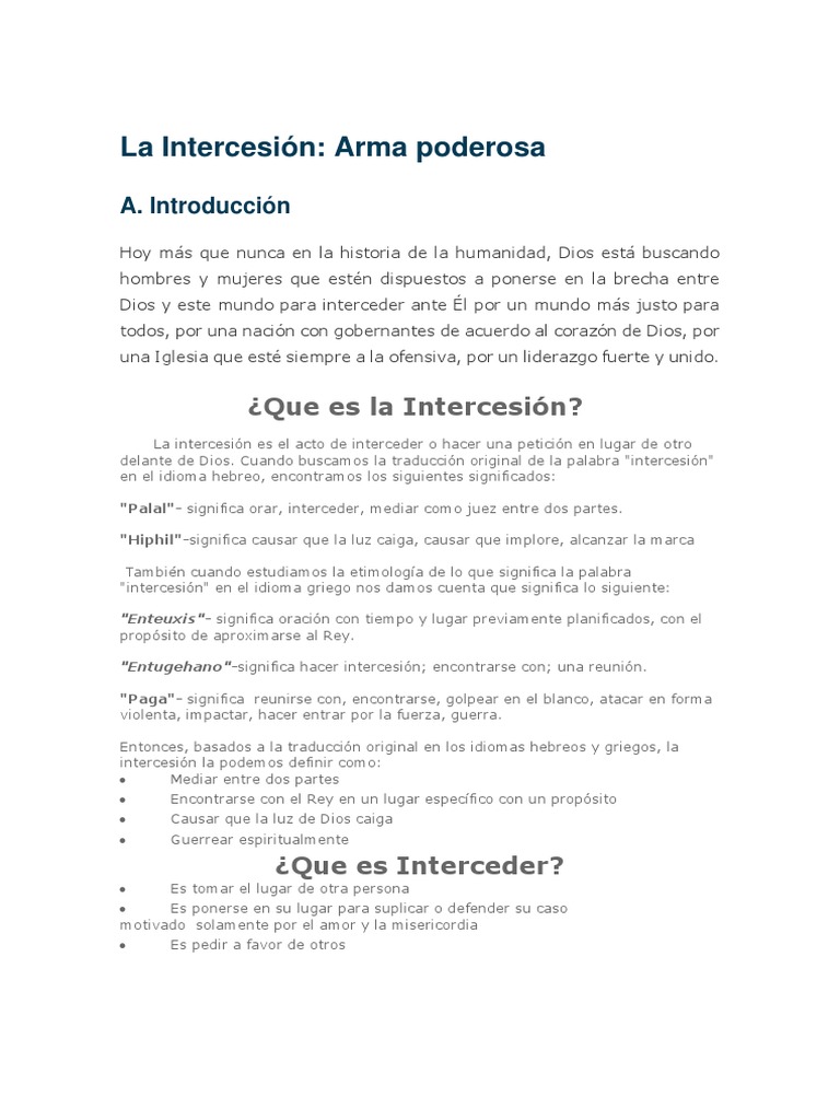 La Intercesión | PDF | Oración | Cristo (título)