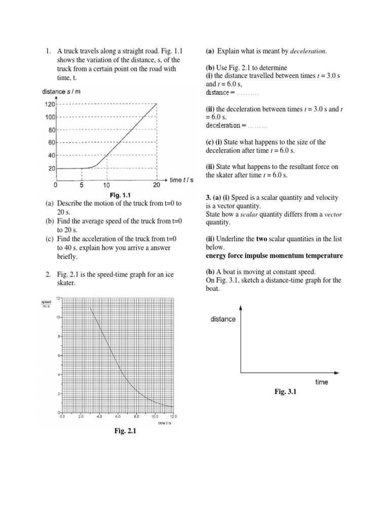 Kinematics Worksheet Questions | PDF