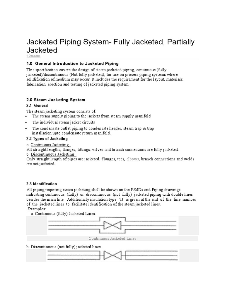 Fully and Partially Jacketed Piping Systems | PDF | Pipe (Fluid ...