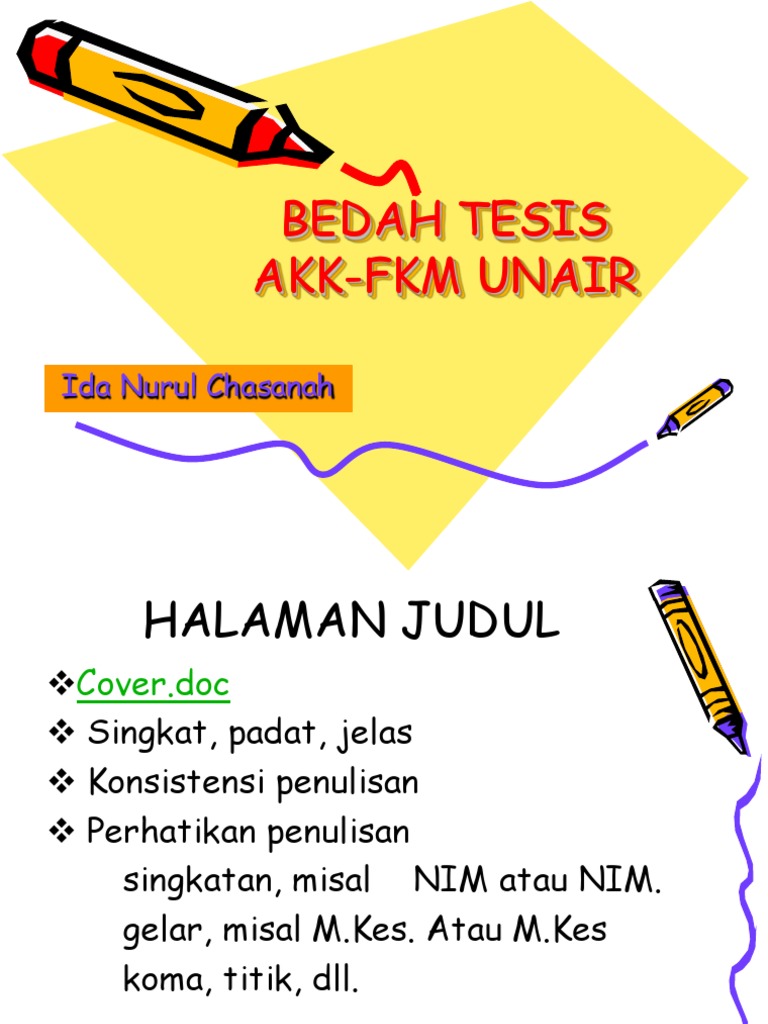 Panduan Penulisan Tesis FKM UNAIR | PDF | Seni & Disiplin Bahasa
