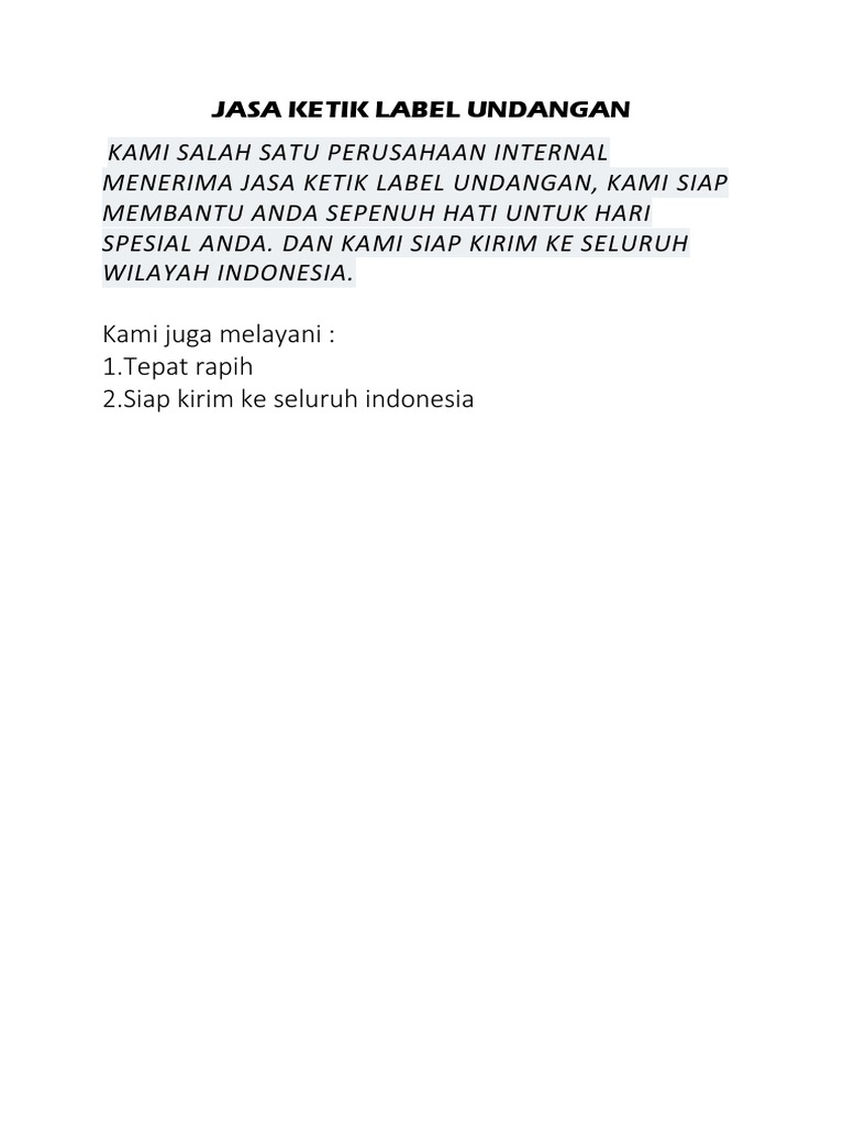 PRAKTIS !!, +62812-8688-7982 Jasa Print Label Nama Undangan | PDF