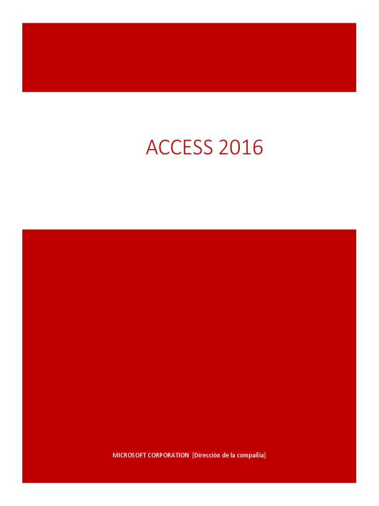 Manual Access 2016 | PDF | Tabla (base de datos) | SQL
