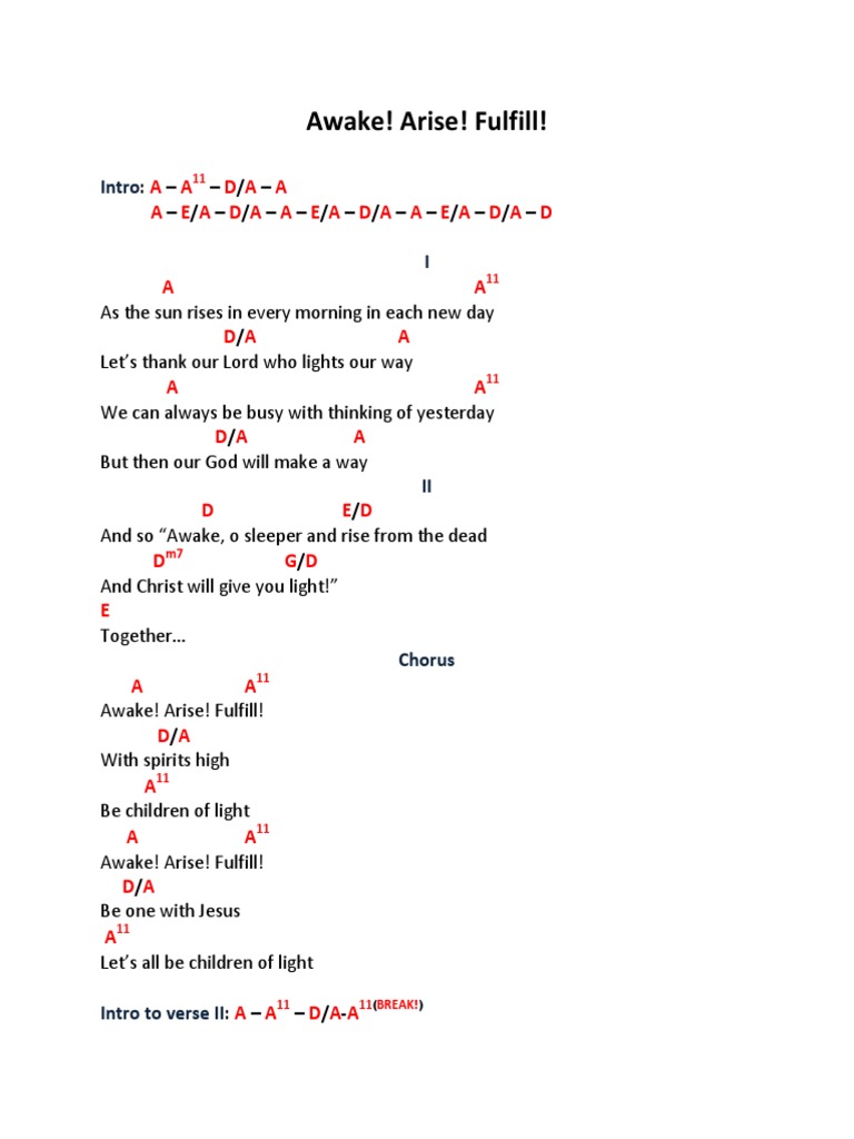 Awake, Arise, Fulfill | PDF