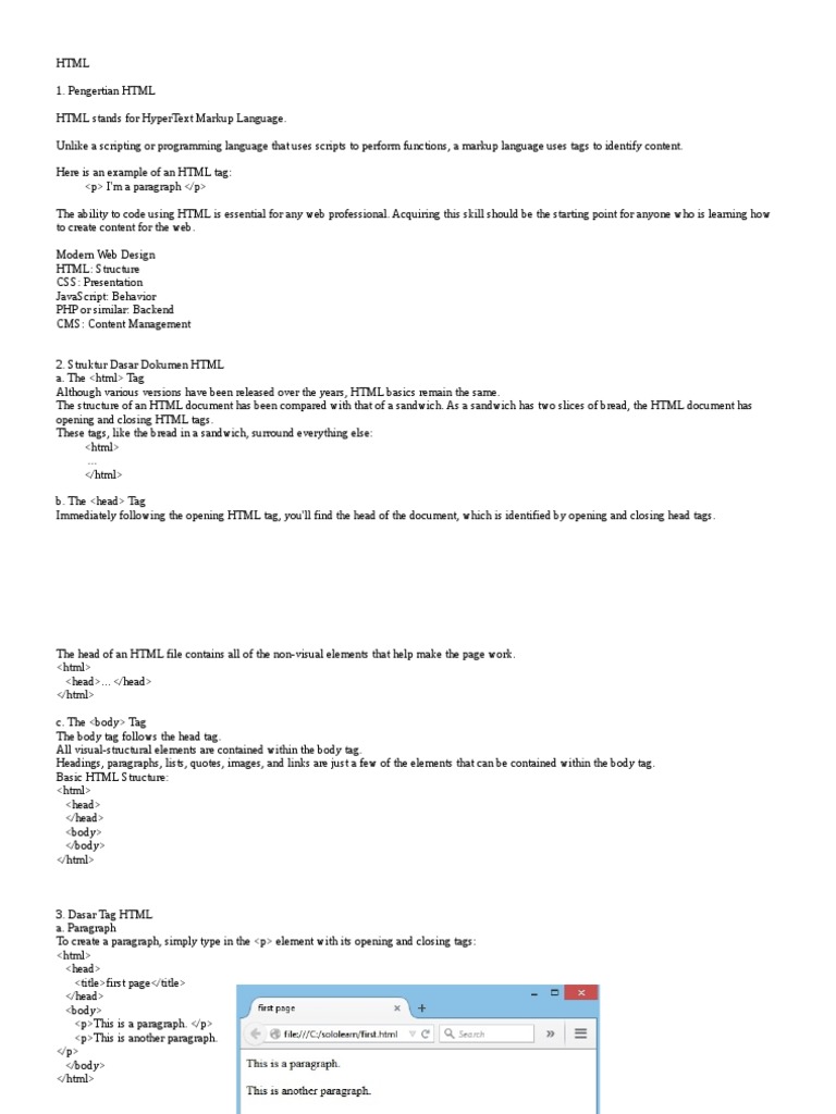 Tutorial Pemrograman Web | PDF | Html Element | Cascading Style Sheets