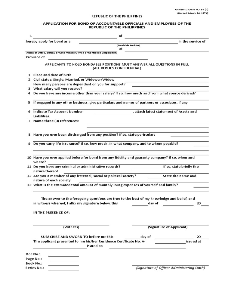 Form 58A | PDF | Government | Economies